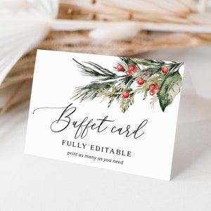Buffet Food Signs Template, Food Labels, Tented Cards, Food Stations ...
