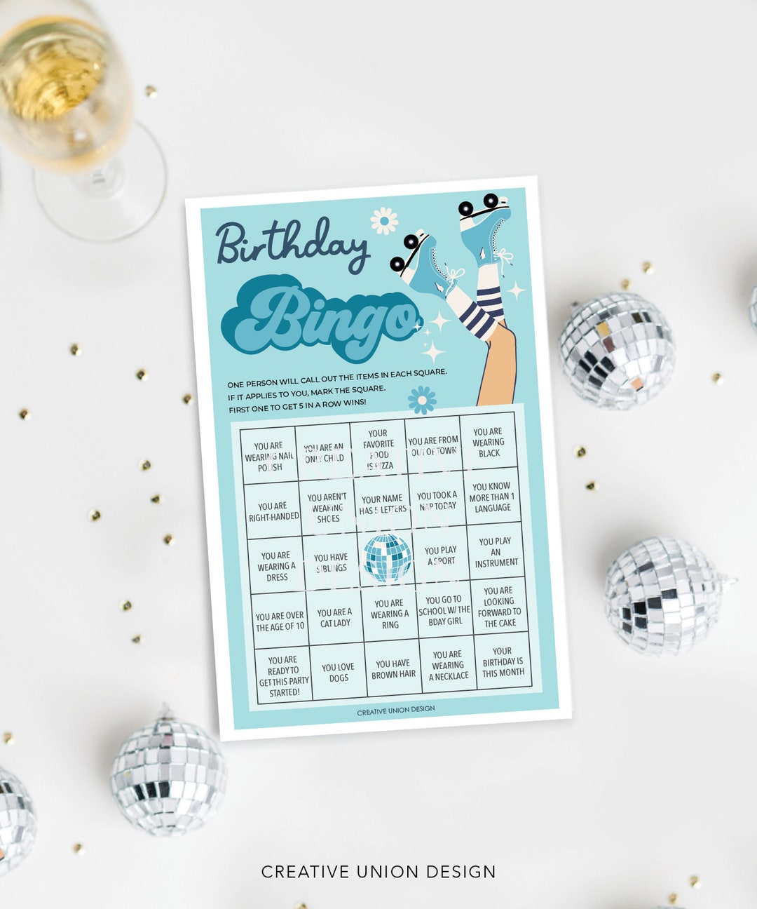 Roller Disco Birthday Party Bingo, Birthday Party Games, Kids Birthday ...