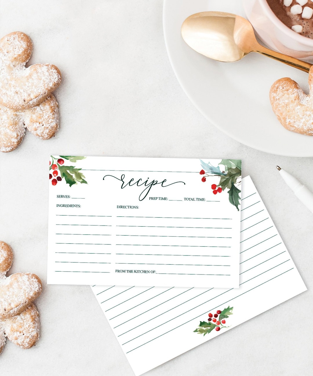 Christmas Cookie Recipe Card Printable - Christmas Recipe Cards ...