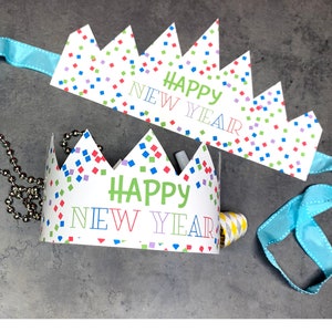 Printable New Years Eve Crowns, New Year's Eve Hat, Kids Crafts, Party ...