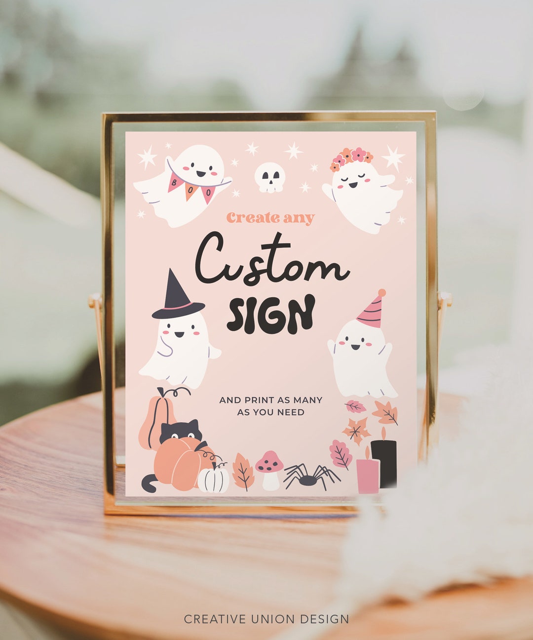 Halloween Spooky Ghost Custom Sign Template, Editable Sign, Favors ...