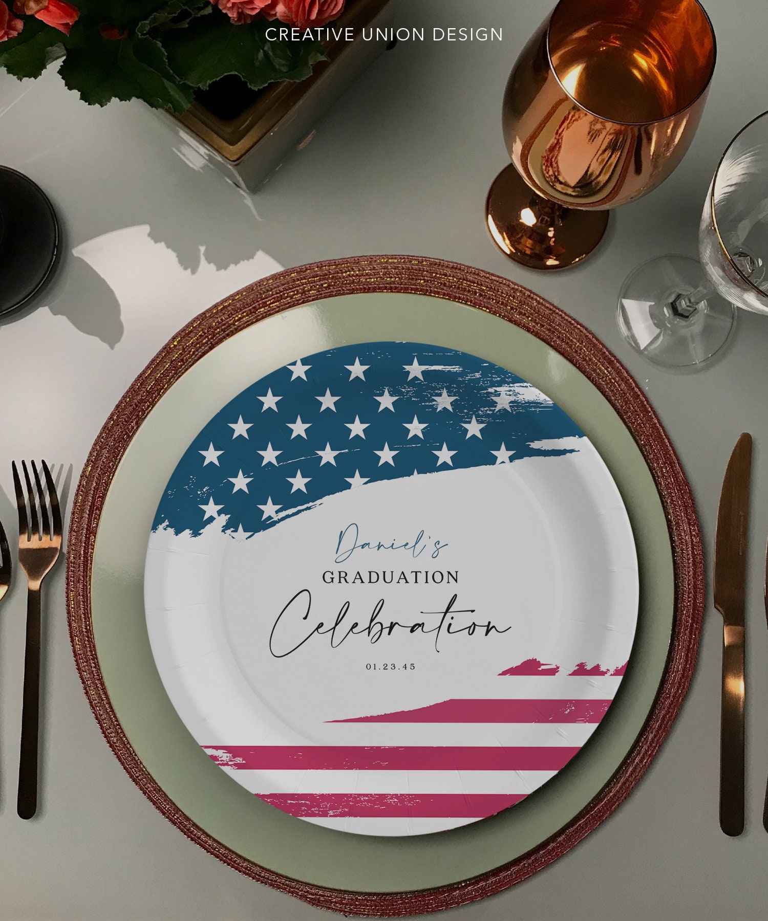 Personalized Paper Plates Template, Graduation Party Decor, Retirement ...