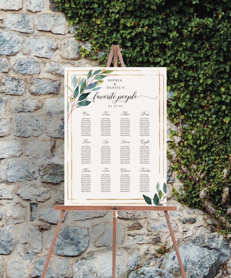 Printable Seating Chart Template Seating Arrangement Sign - Etsy