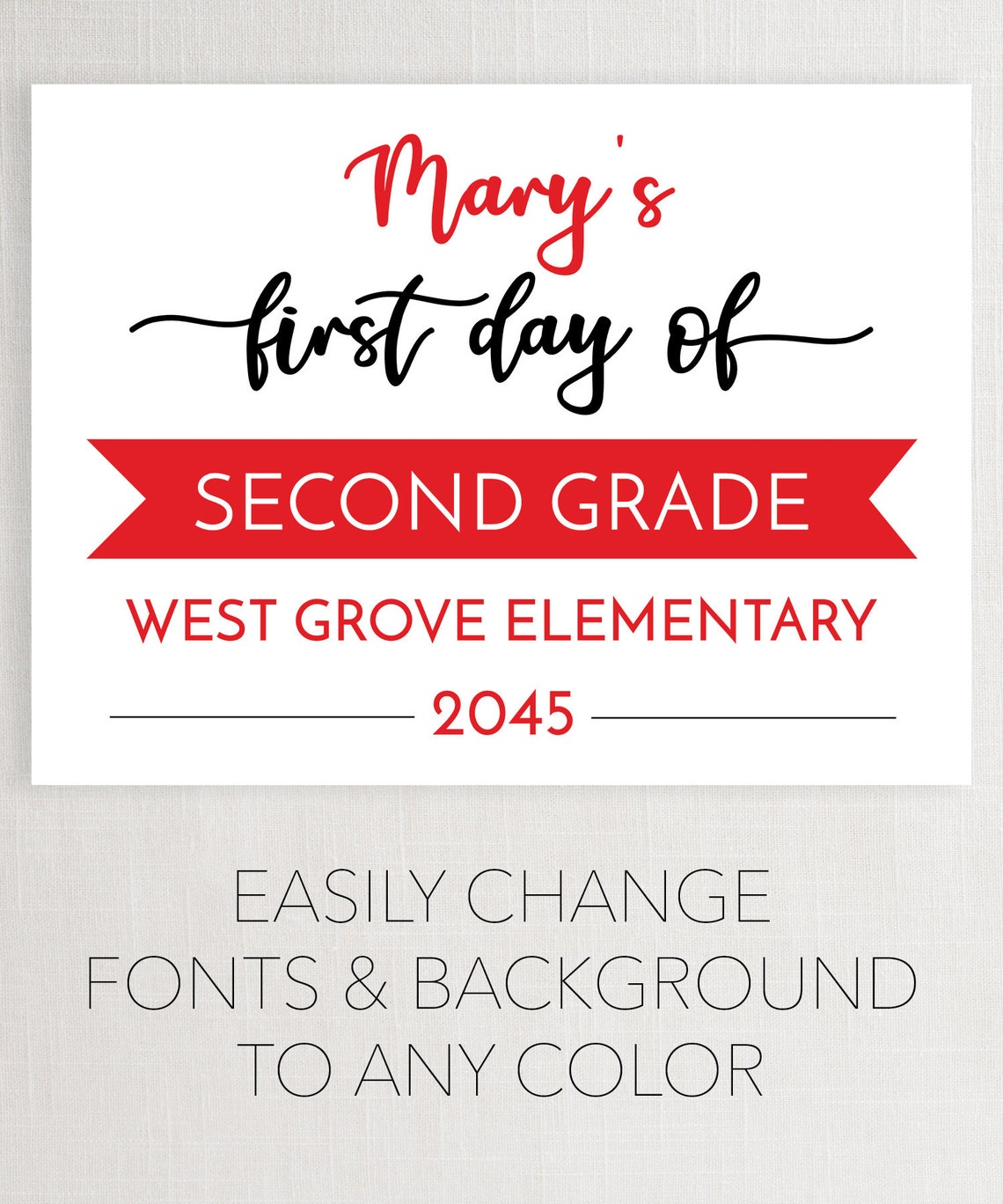 Editable First Day of School Sign Template Printable First - Etsy