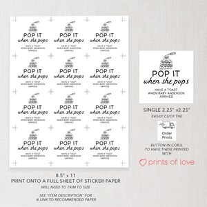 Pop It When She Pops Personalized Baby Shower Favor, Mini Champagne ...