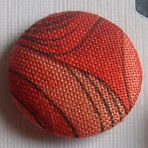 Fabric Covered Buttons 6 X 19mm Buttons, Handmade Button, Red and ...