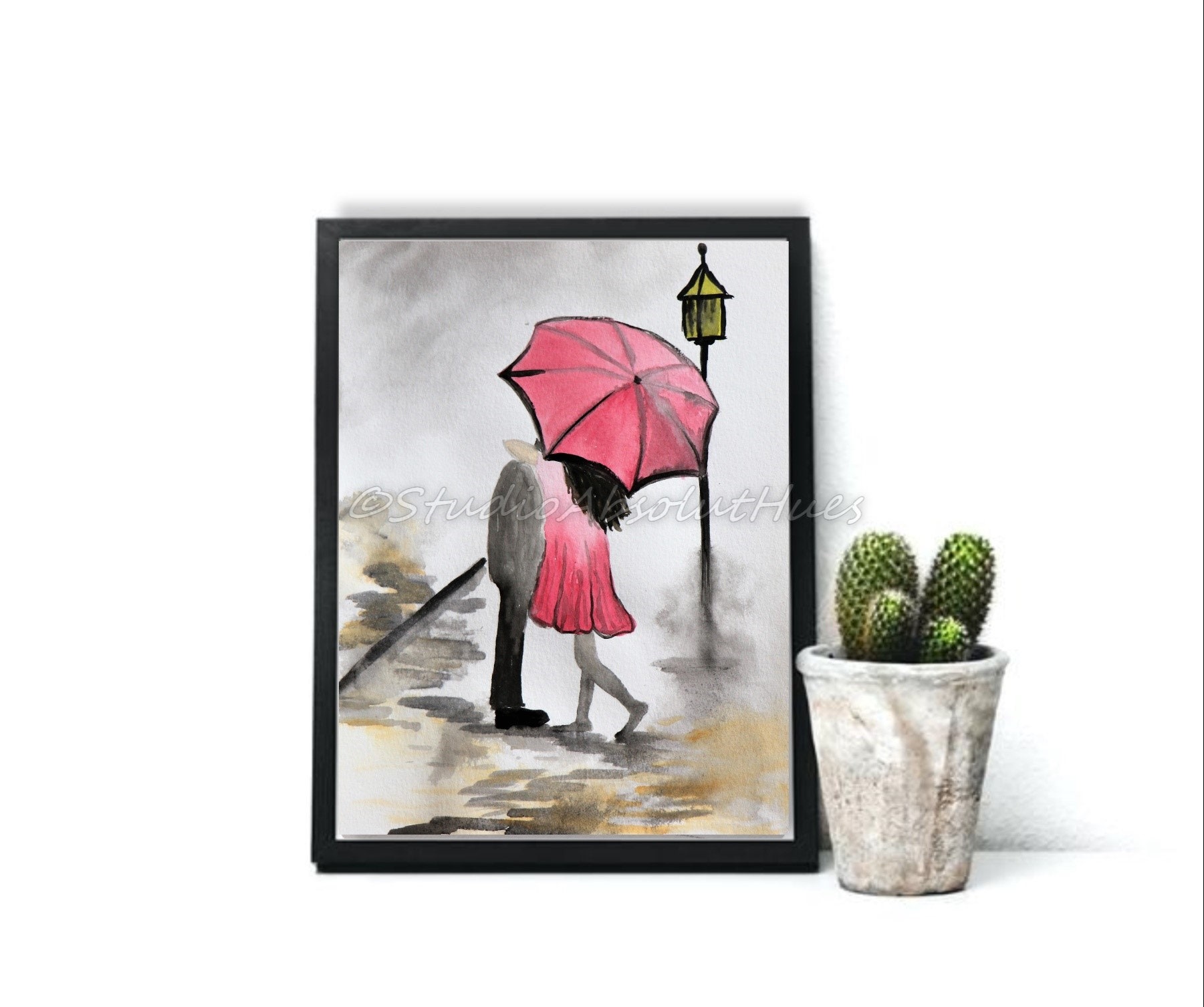 Watercolor Painting Hand Painted Couple Illustration | Etsy