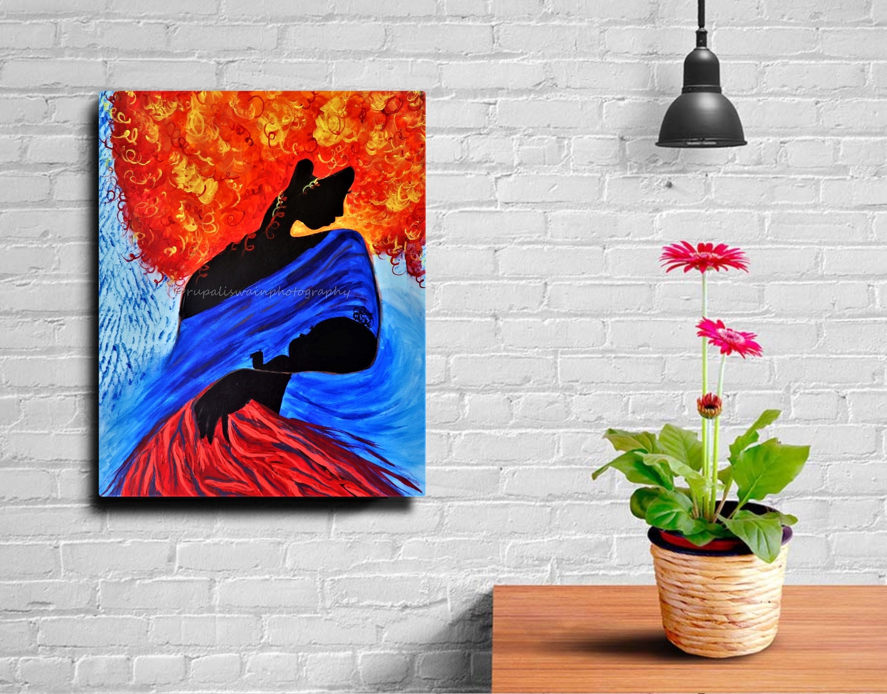 Matriarchy: Acrylic Painting of Mother and Baby, Figurative Wall Decor ...