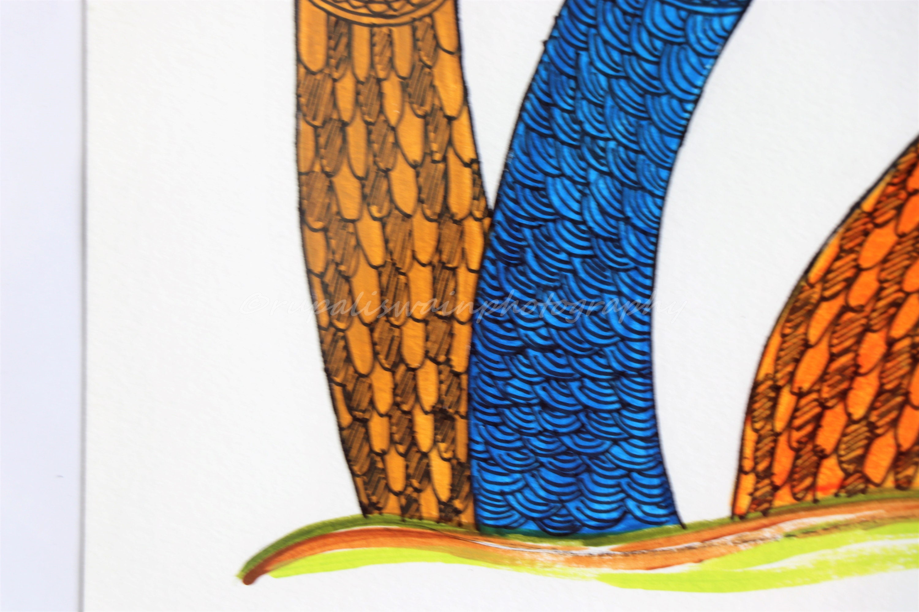 GOND BIRD PAINTING: Indian Bird Gond Art Tree Watercolor Folk - Etsy