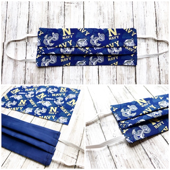NAVY Pattern Face Mask Reusable Face Mask 100% Cotton Face | Etsy