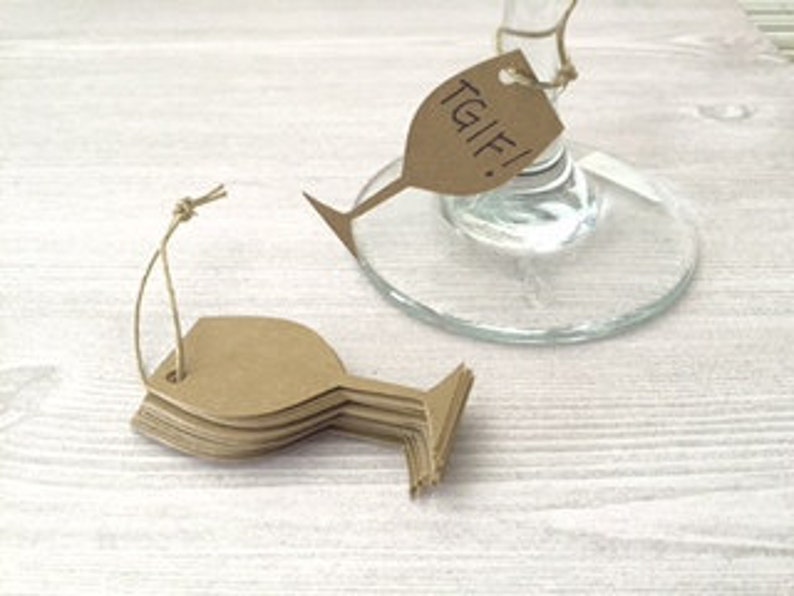 Wine Glass Tags Write on Paper Tags Favor Tags | Etsy