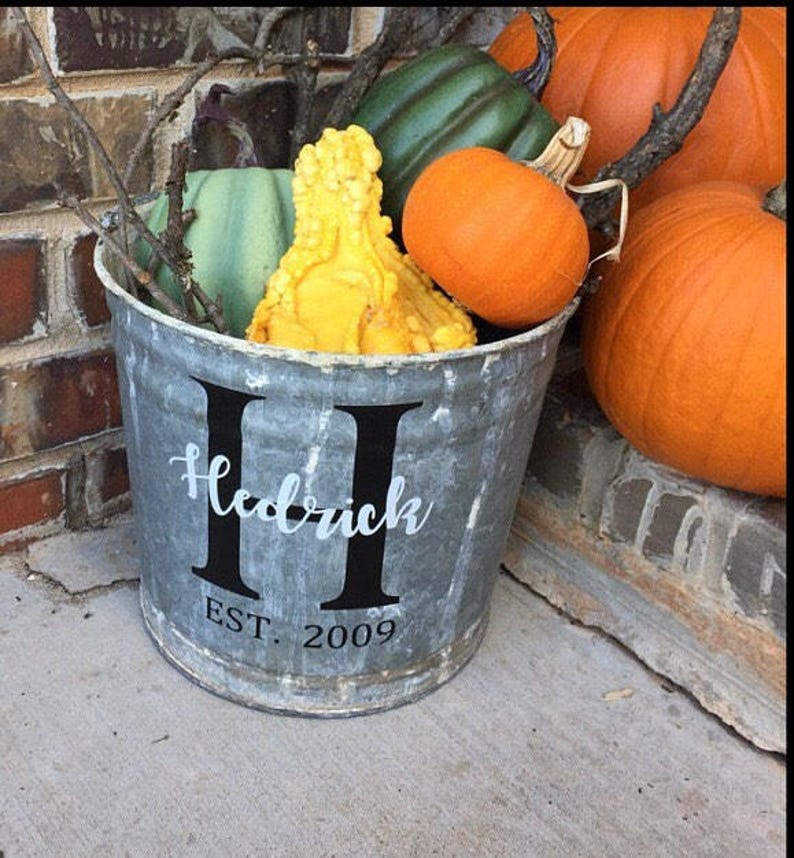 GRAY Last Name Personalized Vinyl Decal Wedding Gift Pumpkin | Etsy