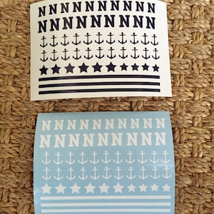 NAVY "n" Fingernail Stickers-decals, USNA, Nautical, Stars and Stripes ...