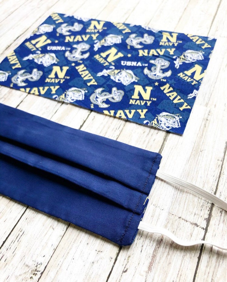 NAVY Pattern Face Mask Reusable Face Mask 100% Cotton Face | Etsy
