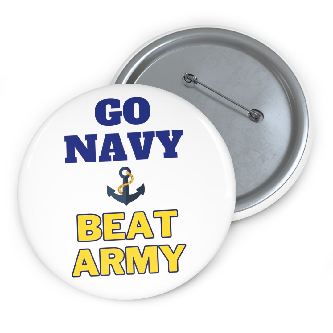 GO NAVY Custom Pin Buttons, Naval Academy, Navy Mom, Navy Tailgate ...
