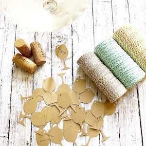 Wine Glass Tags, Write On, Paper Tags, Favor Tags, Personalized Tags ...