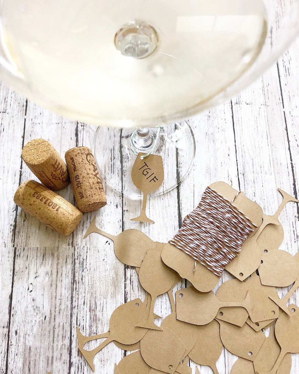 Wine Glass Tags Write on Paper Tags Favor Tags | Etsy