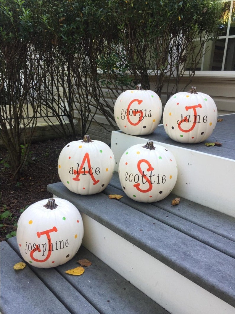 Personalized Name Pumpkin Monogram Decals DIY Kit Decorate | Etsy