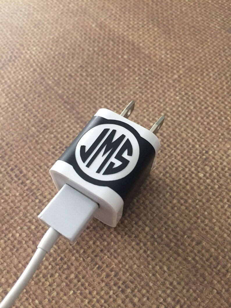 Iphone Charger Decal Anchor Monogram Charger Decal - Etsy