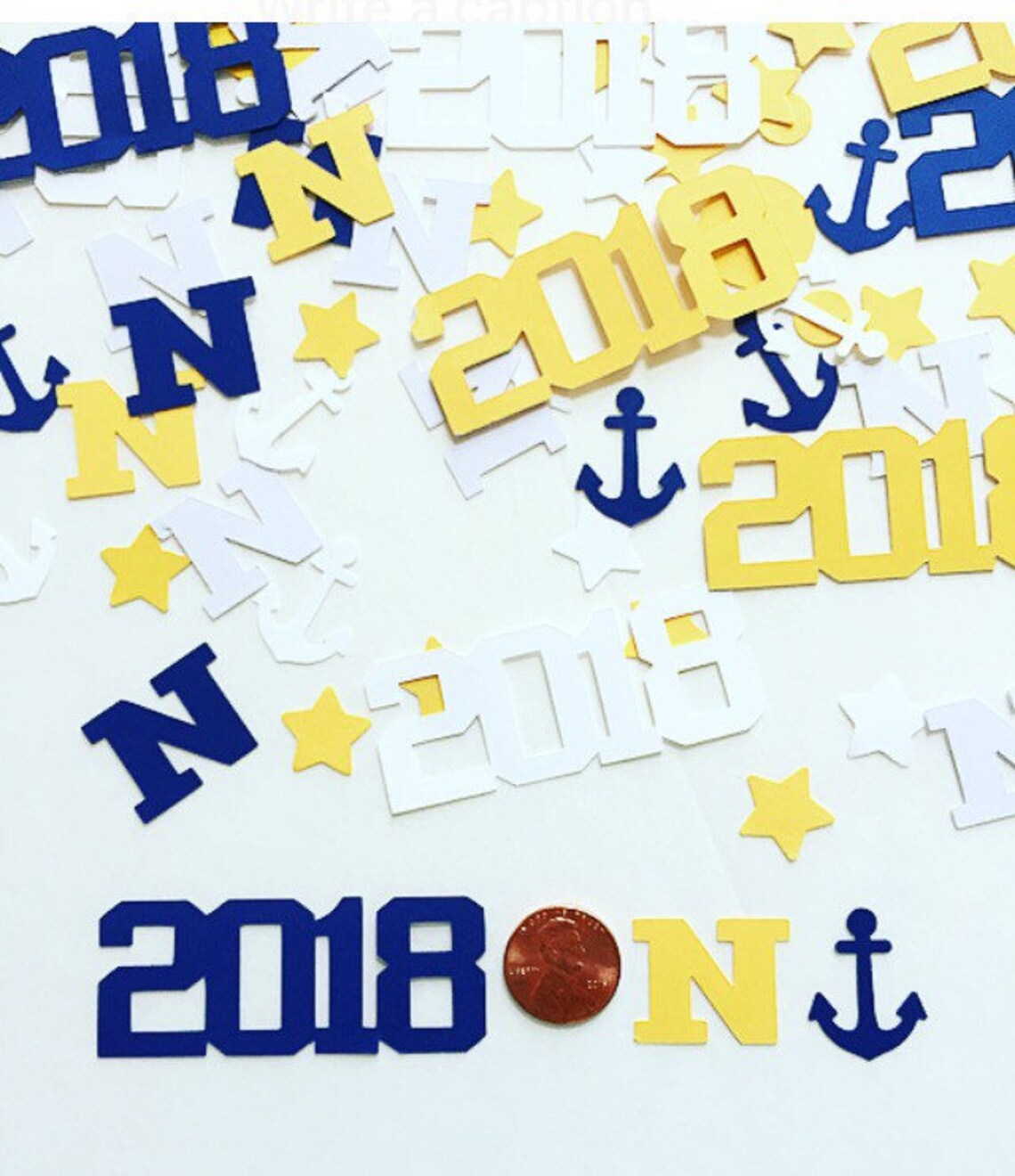 NAVY Paper Confetti USNA Graduation Anchor Confetti Navy | Etsy