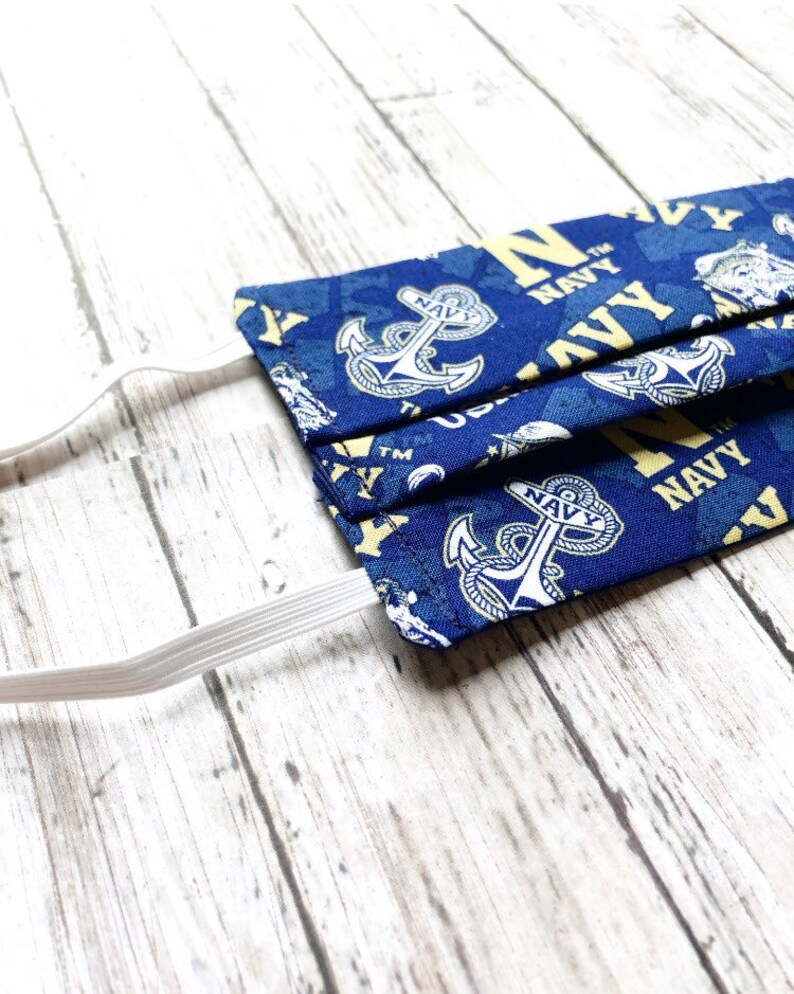 NAVY Pattern Face Mask Reusable Face Mask 100% Cotton Face | Etsy