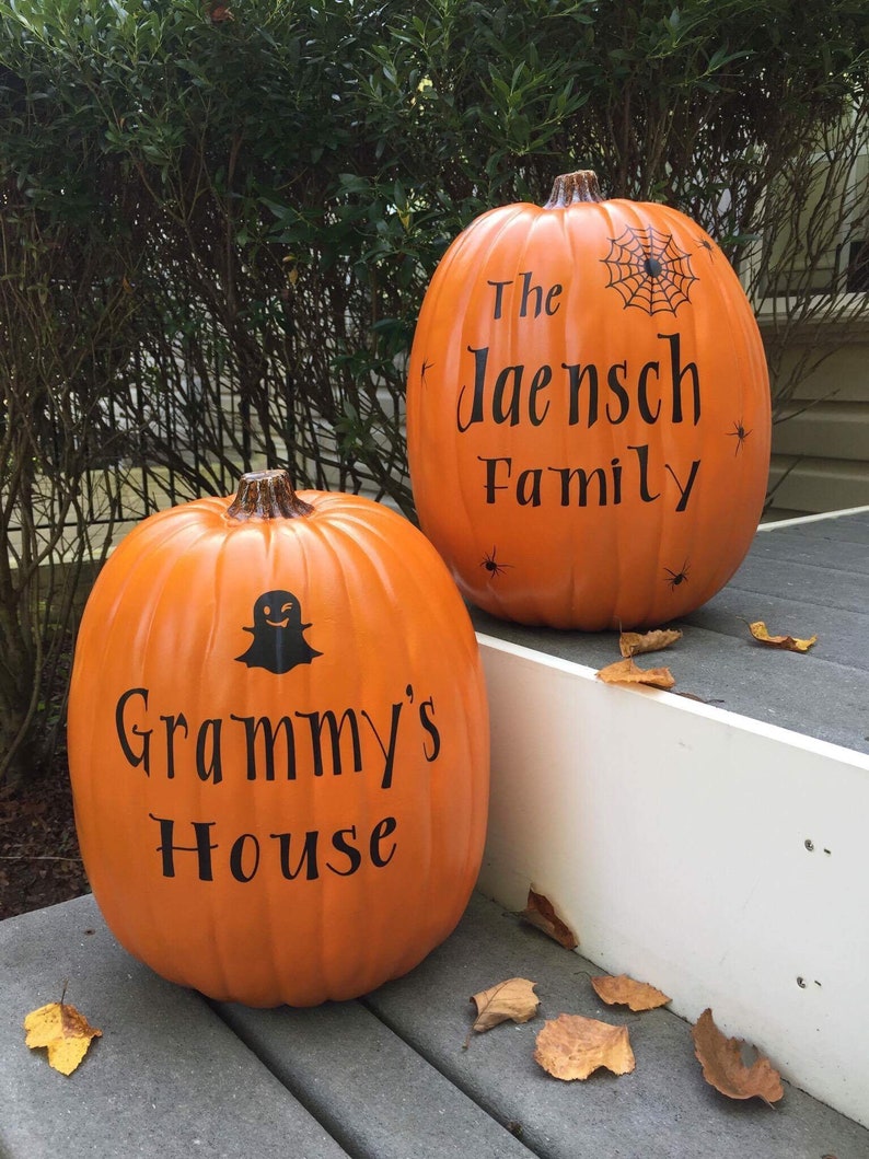 Personalized Family Pumpkin Decals Family Name Halloween - Etsy