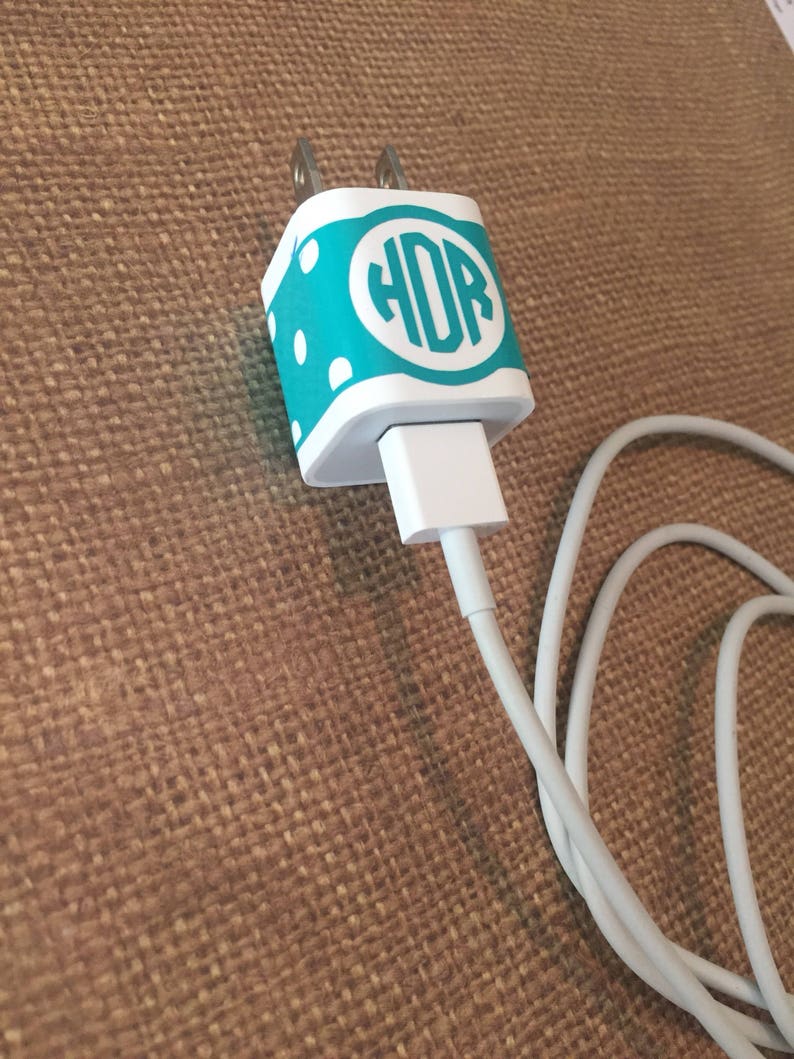 Iphone Charger Decal Anchor Monogram Charger Decal - Etsy