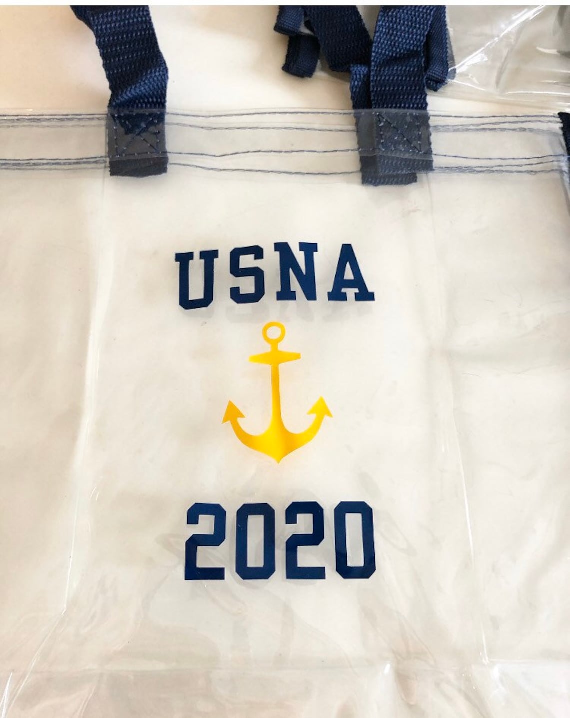 Anchor Clear Navy Blue Plastic Stadium Tote Bag USNA - Etsy