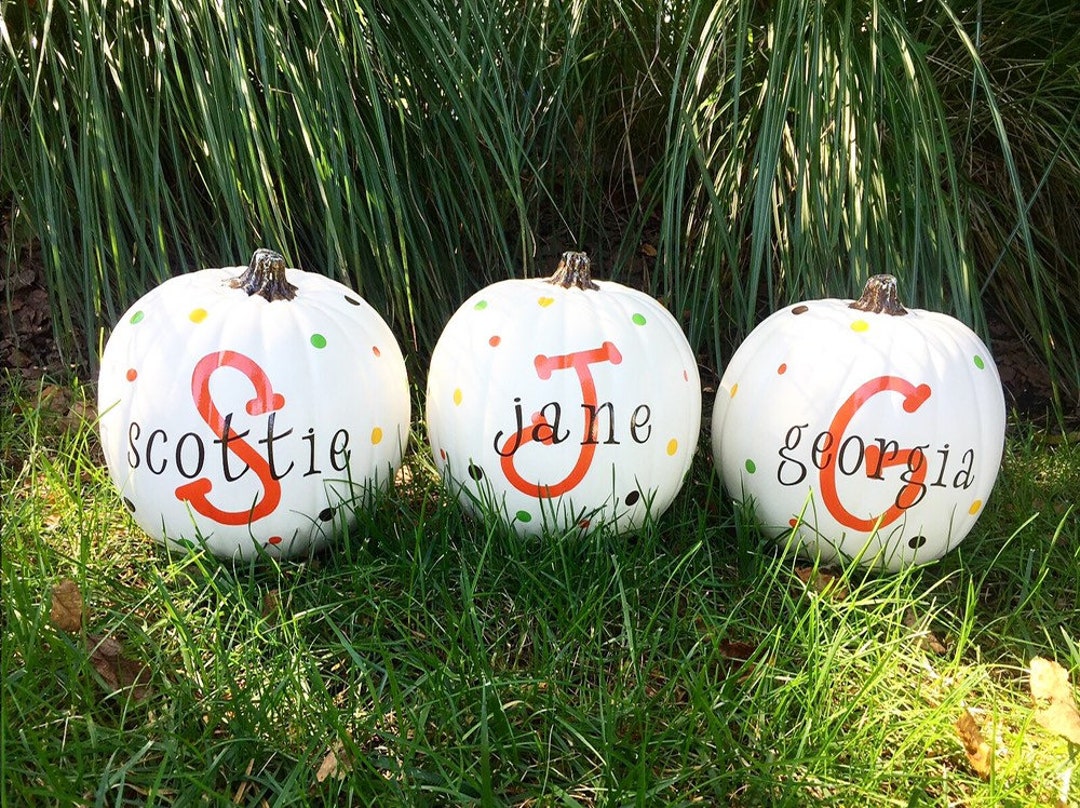 Personalized Name Pumpkin Monogram Decals DIY Kit, Decorate for ...