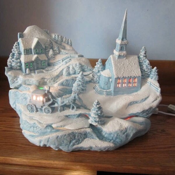 Lighted Ceramic Church - Etsy