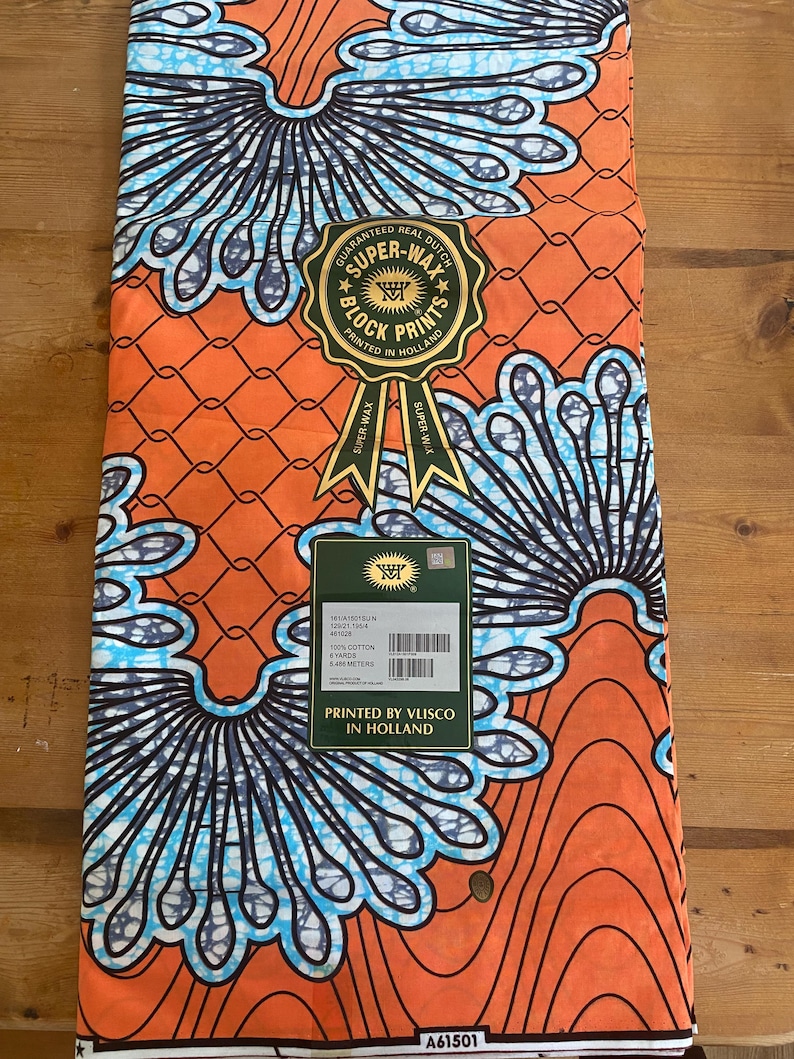 Vlisco Holland Wax Block Prints Fabric - 6 Yards - Etsy