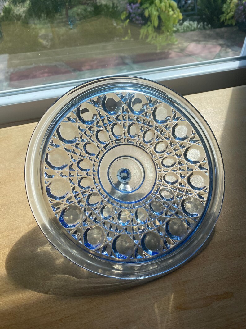 Vintage Indiana Glass Windsor Pattern Blue Lidded Candy Dish 7.5 In - Etsy