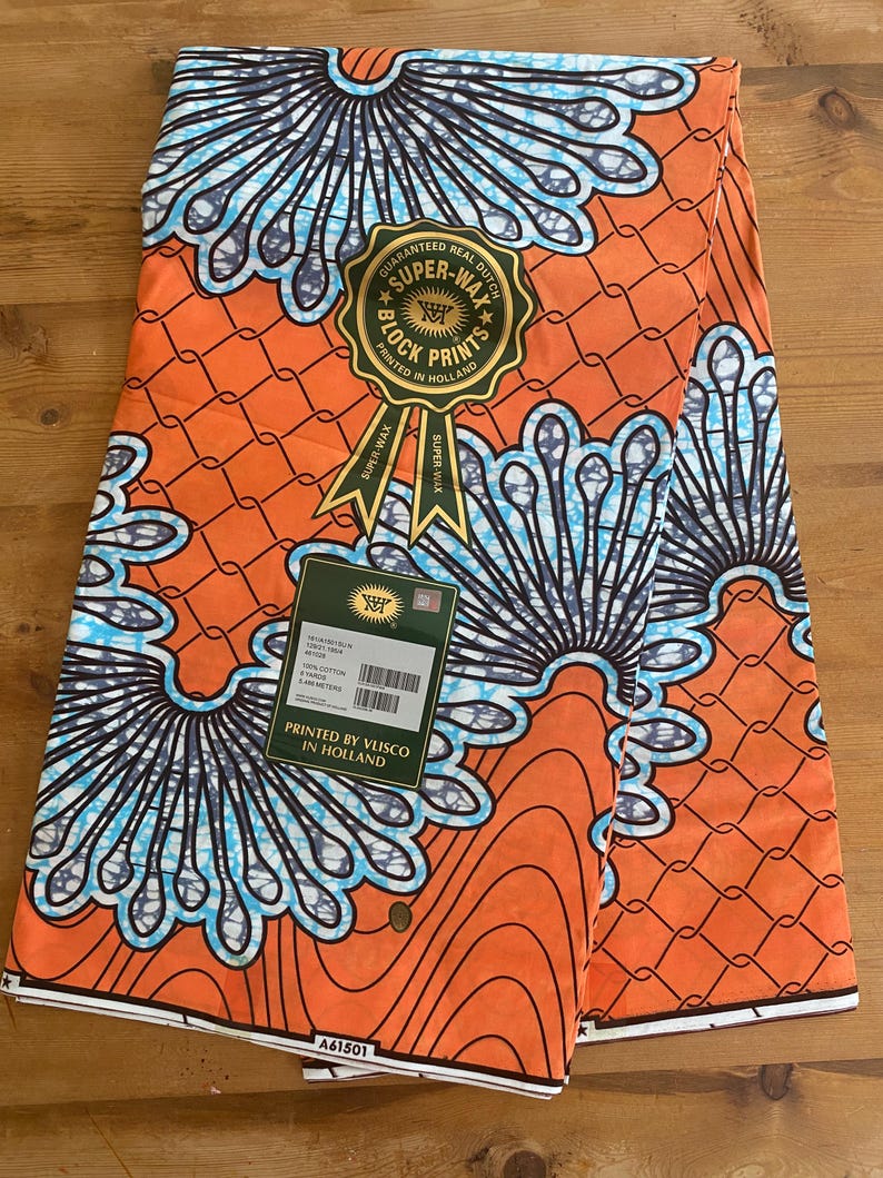 Vlisco Holland Wax Block Prints Fabric - 6 Yards - Etsy