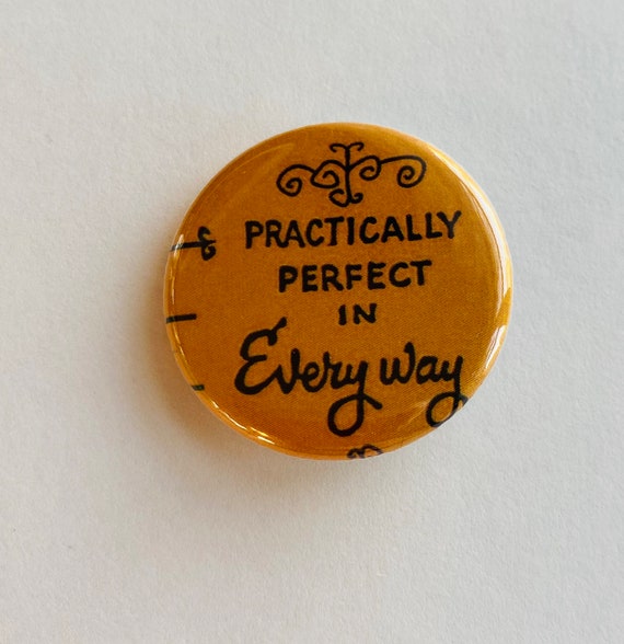 Disney Mary Poppins Practically Perfect 1.25 Inch Button Pin | Etsy