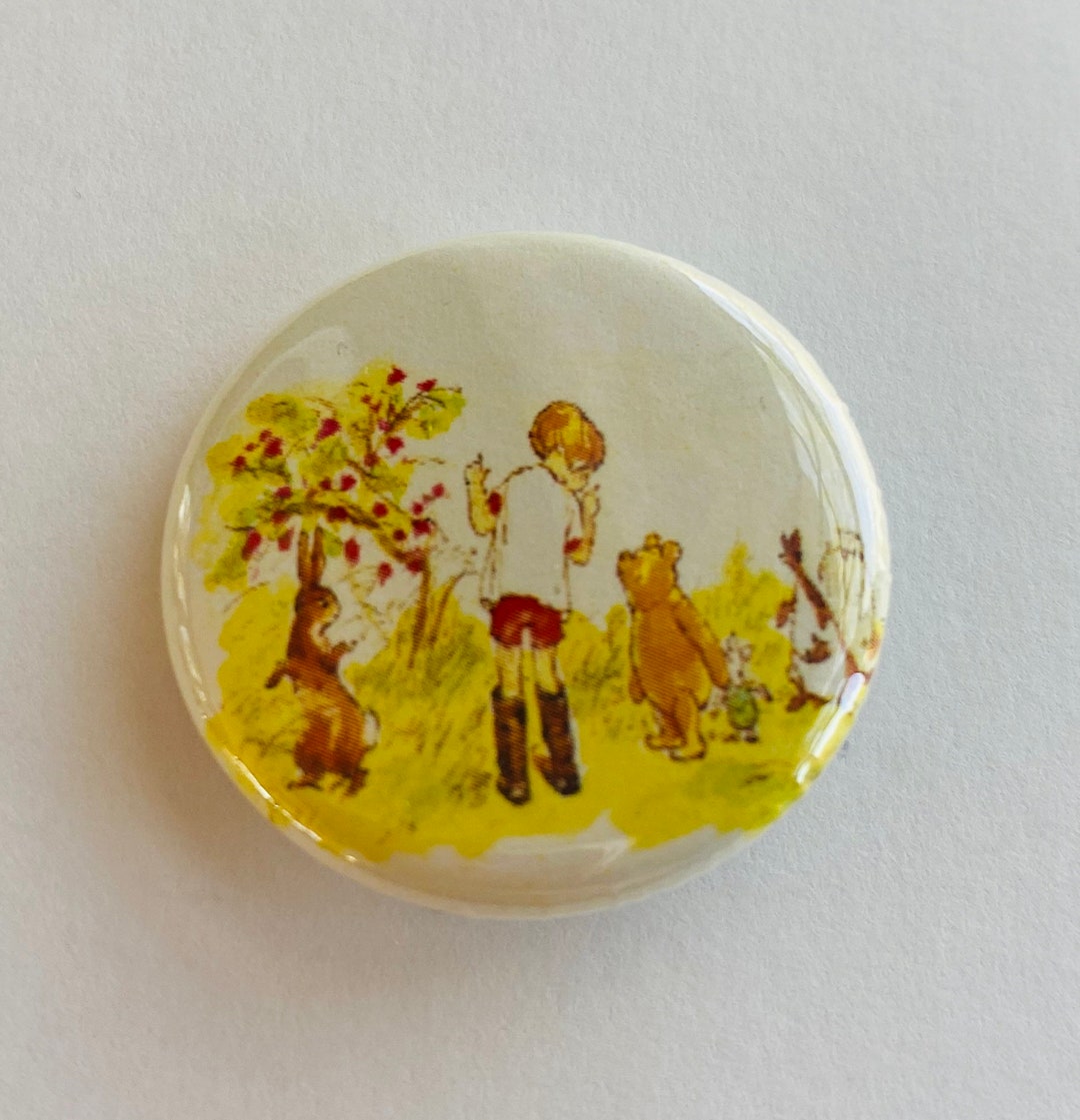 Disney - Winnie the Pooh and Christopher Robin Vintage 1.25 Inch Button ...