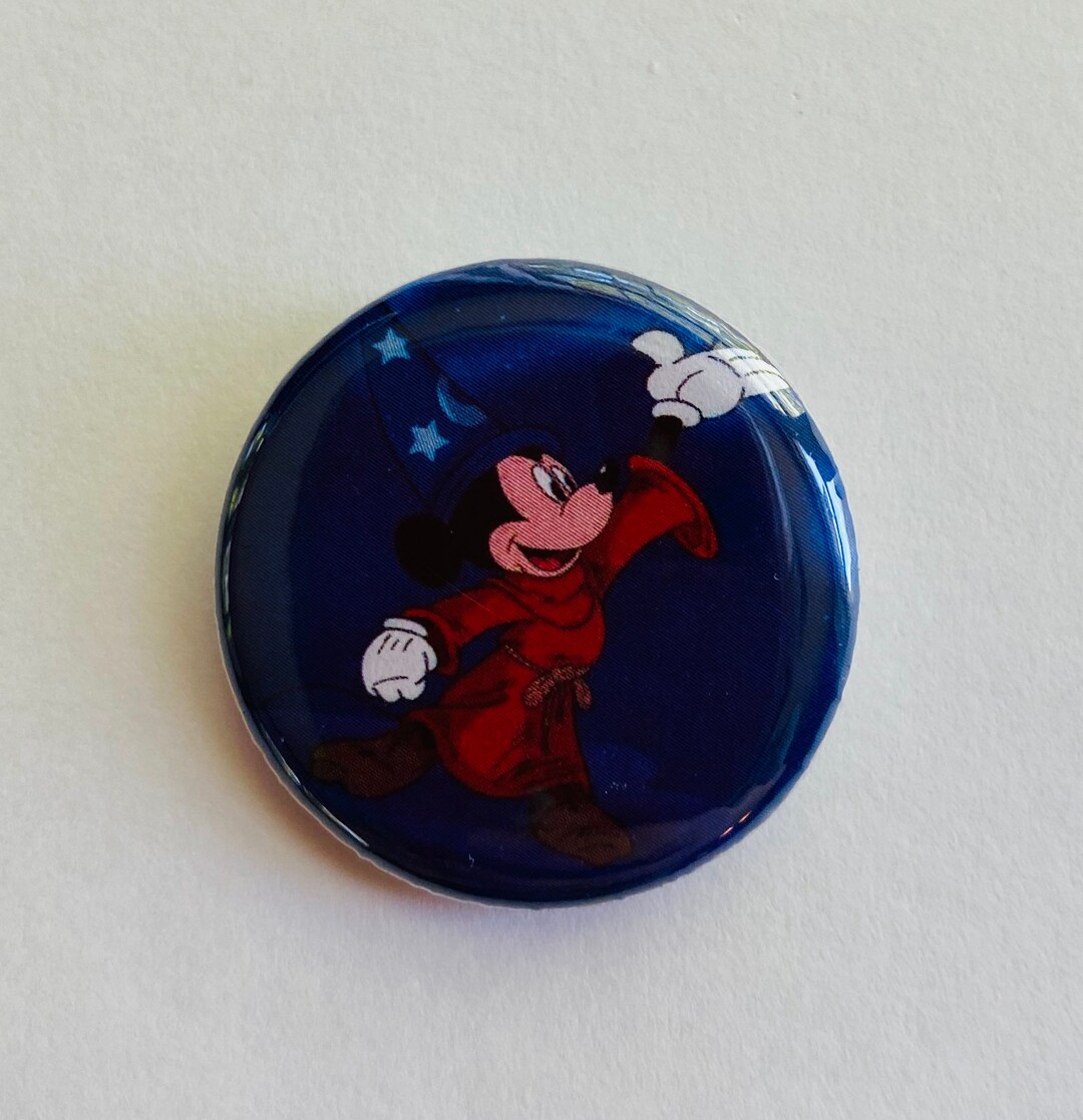 Disney -fantasia Mickey Mouse - Sorcerer Mickey 1.25 Inch Button Pin - Etsy