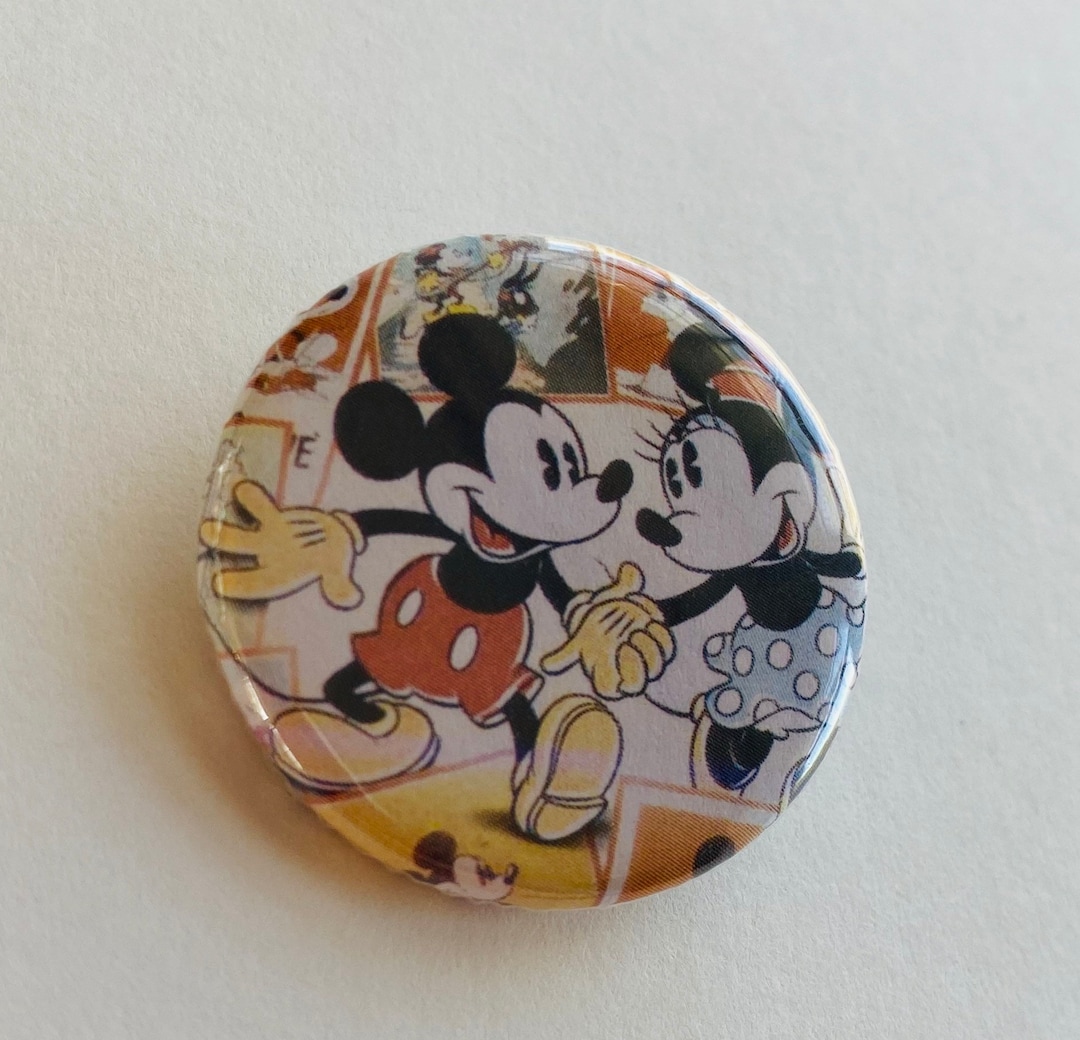 Disney -classic Mickey Mouse and Minnie Mouse Vintage Cartoon 1.25 Inch ...