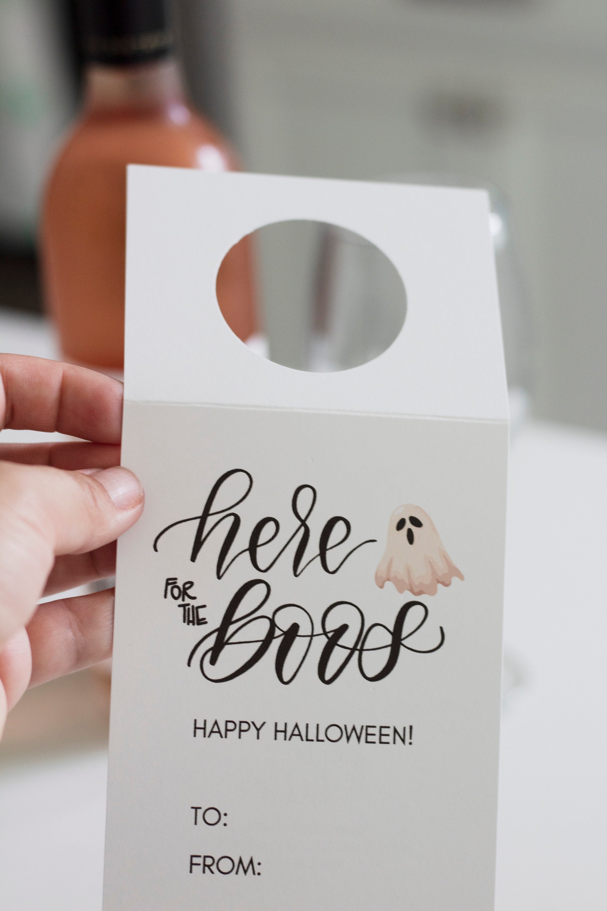 You've Been Booed Wine Bottle Gift Tag Here for the Boos | Etsy