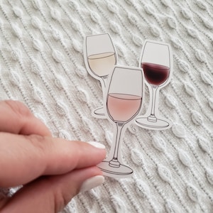 Wine Glass Sticker Set, Graduation Gifts, Cheers Sticker, Rose Wine ...