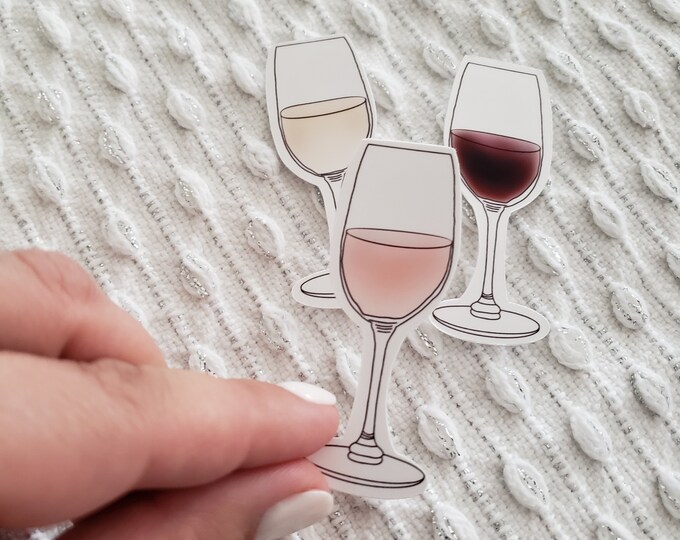 Wine Glass Sticker Set Graduation Gifts Cheers Sticker Rose - Etsy