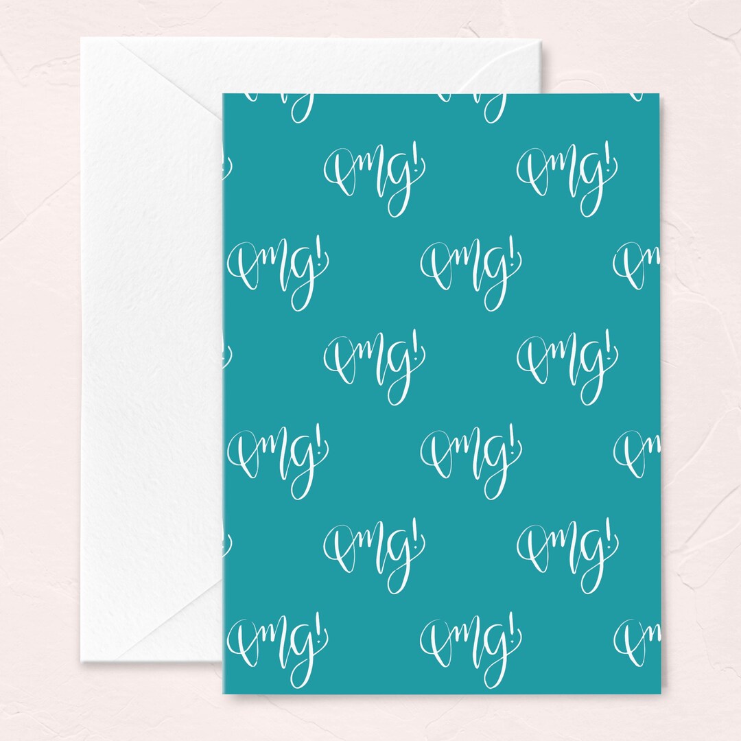 Oh My God Greeting Card, OMG Card, Congratulations Card, Good News Card ...