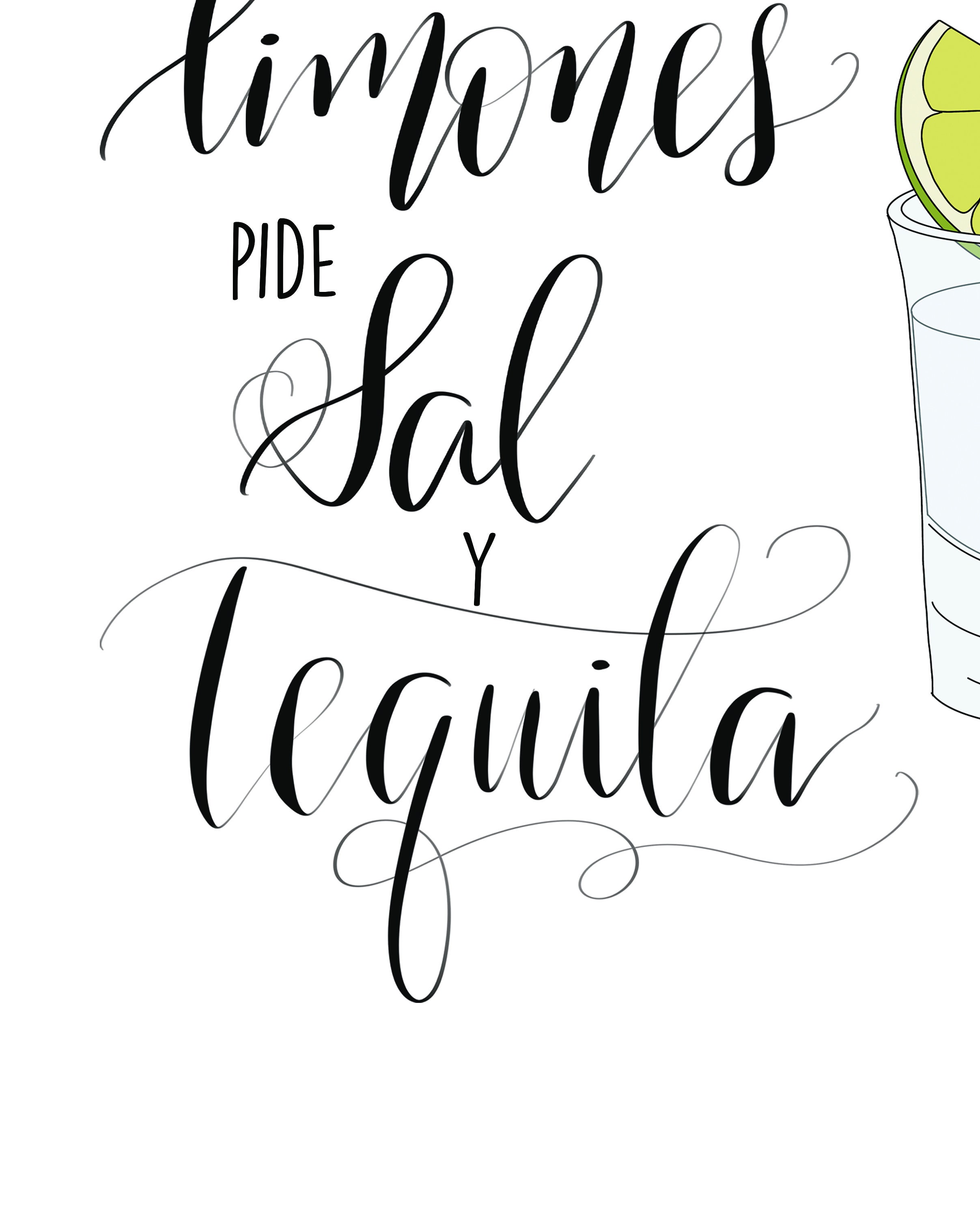 Spanish Tequila Poster Si La Vida Te Da Limones Tequila Art | Etsy