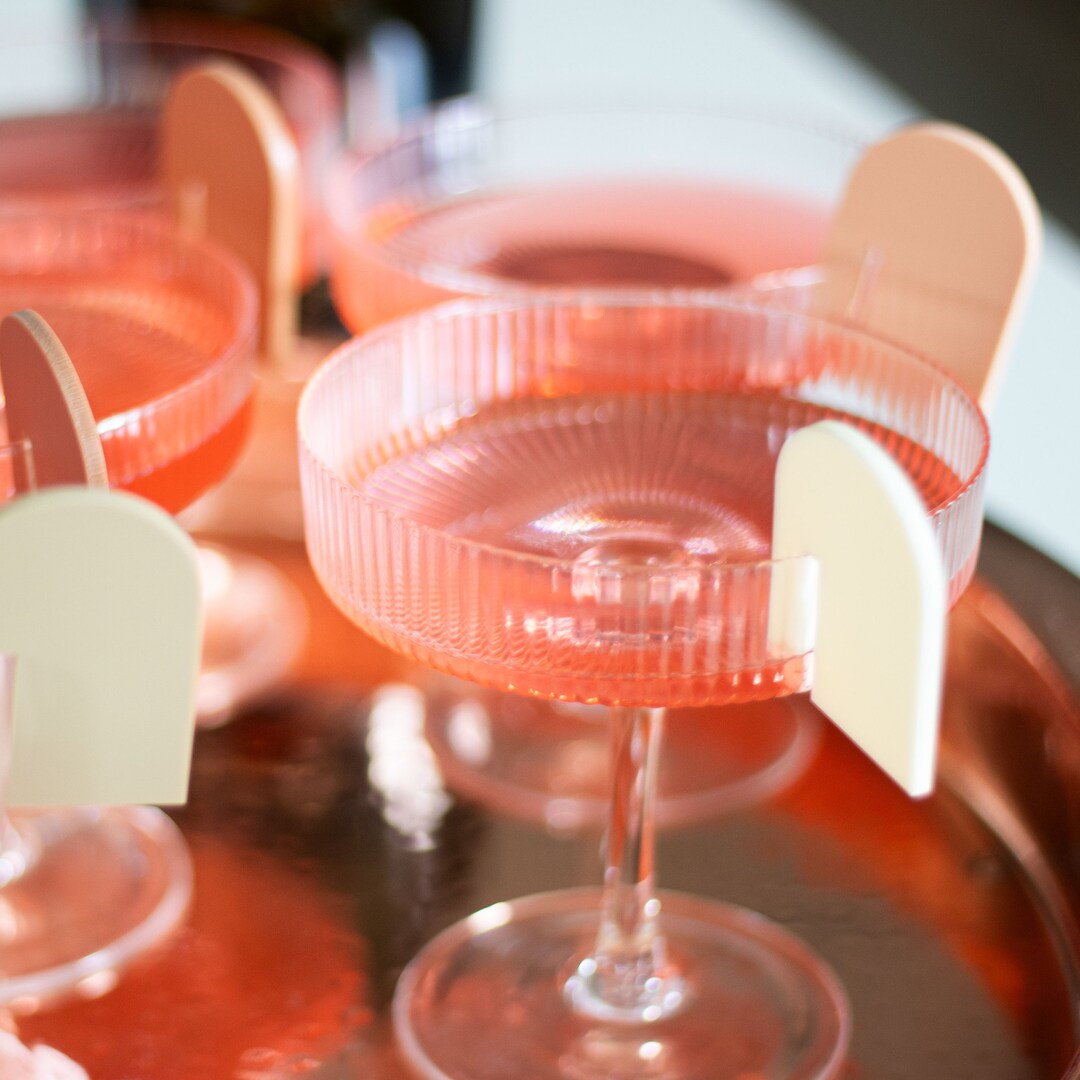 Boho Arch Wine Glass Markers, Acrylic Wine Glass Markers, Cocktail ...