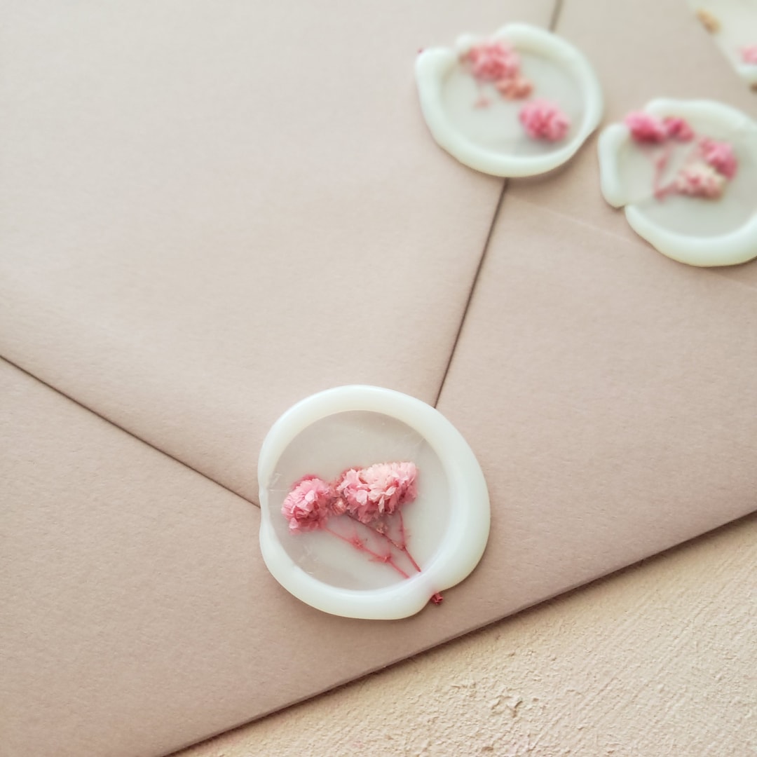 Pink Floral Wax Seals, Dried Flower Wax Seal, Self Adhesive Wax Seal ...
