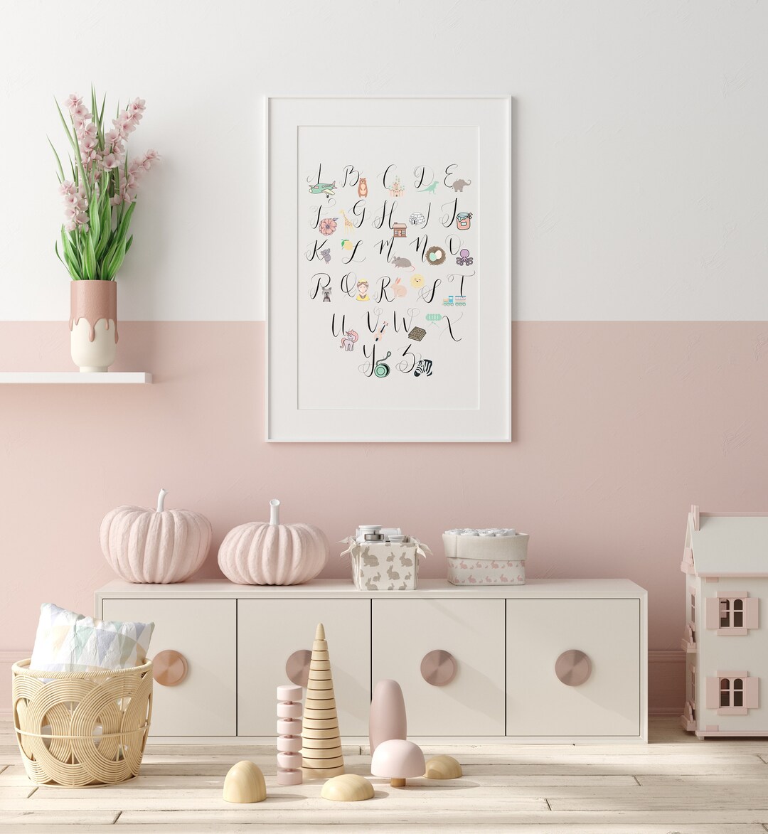 Alphabet Art Print Alphabet Poster Nursery Print Nursery - Etsy