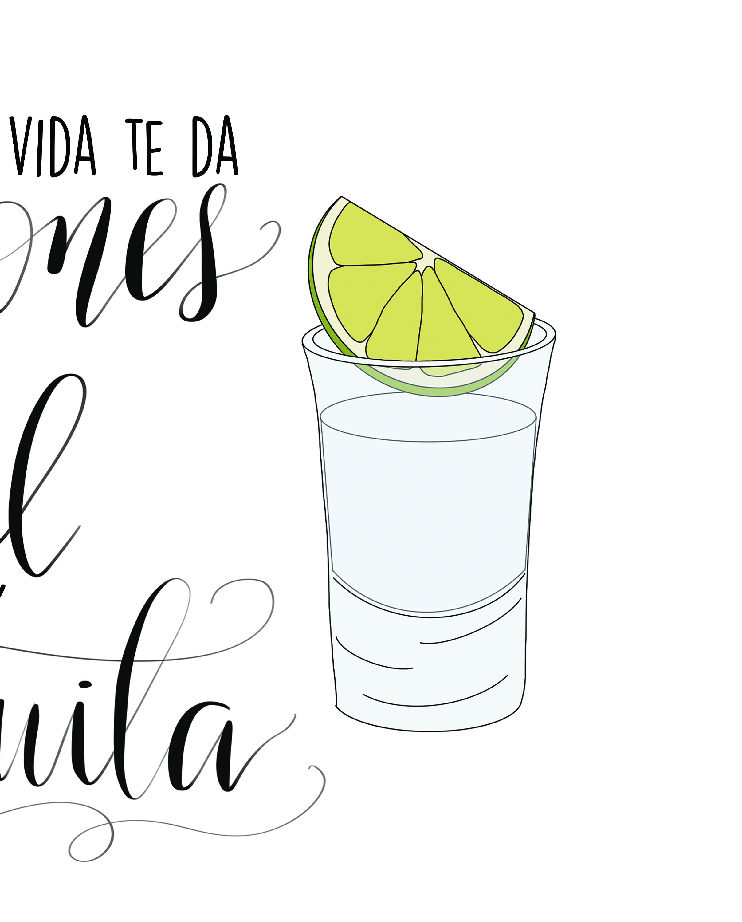 Spanish Tequila Poster Si La Vida Te Da Limones Tequila Art | Etsy
