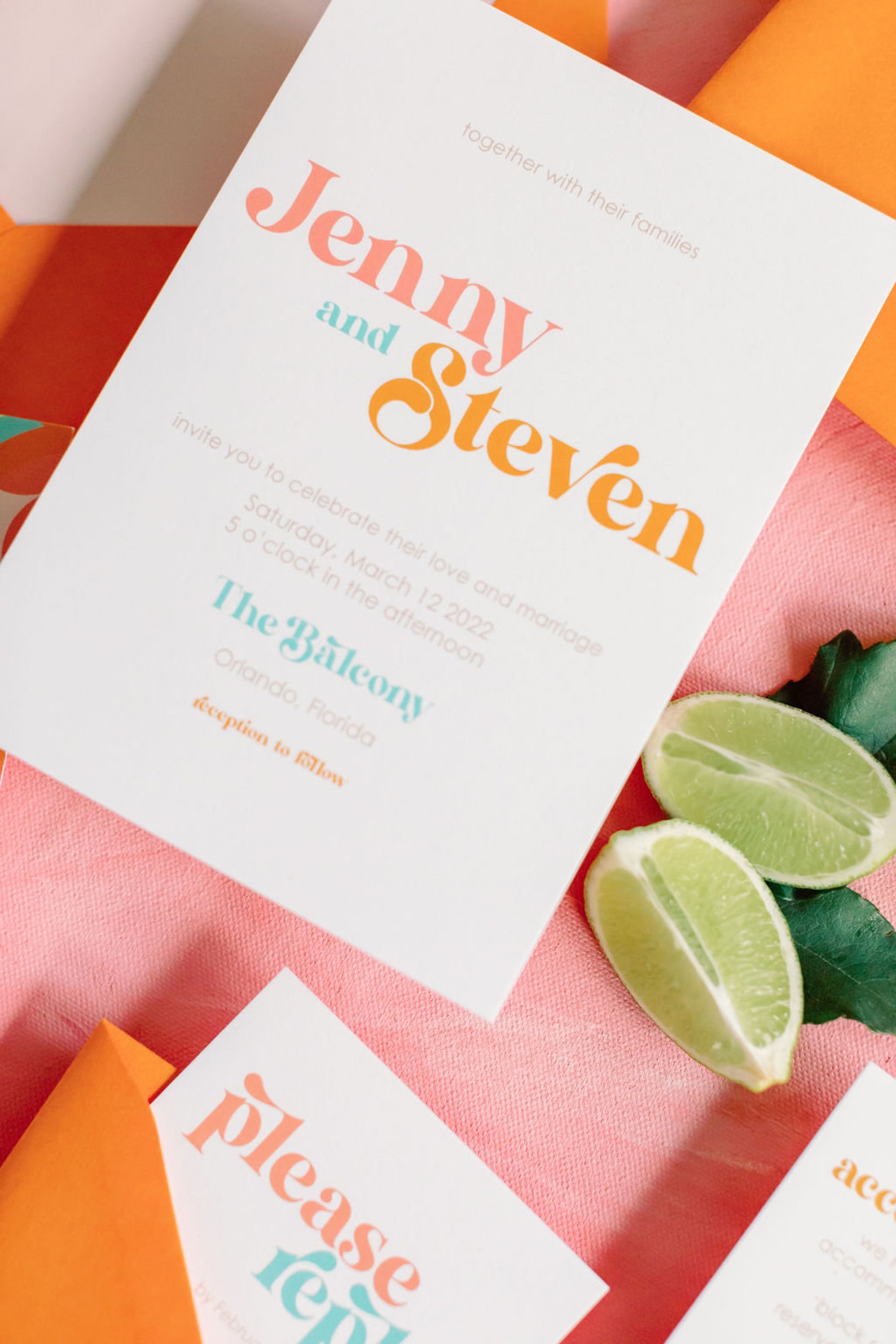 Colorful Retro Wedding Invites Groovy Wedding Invitations - Etsy