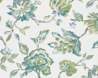 Ballard Designs SAYER YELLOW Jacobean Florals Gold Flower Linen Drapery ...