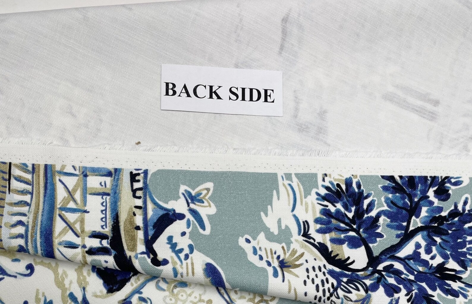HAMILTON FABRICS MING Rain Spa Blue Asian Temple Chinoiserie Toile ...
