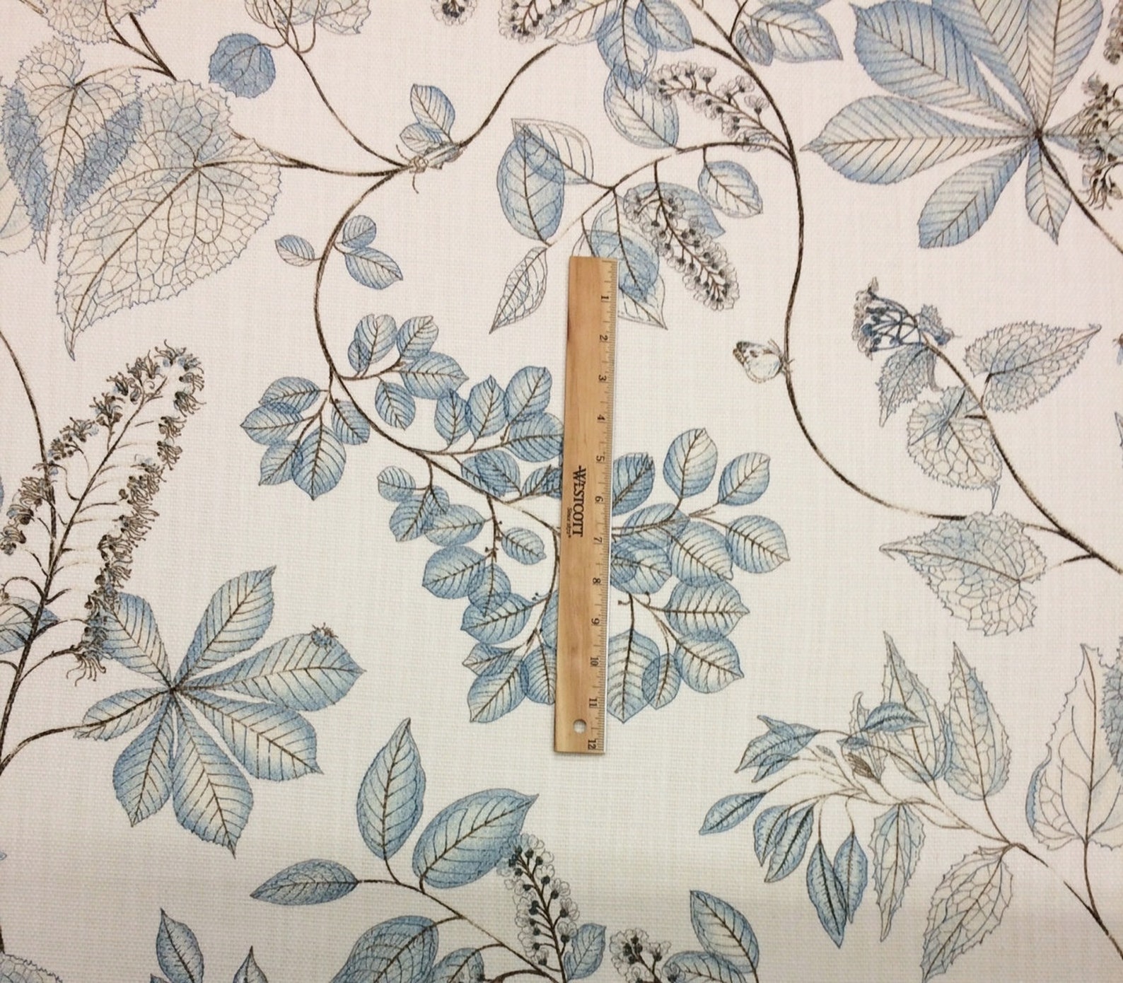 Ballard Designs BECCA CLOUD Blue Butterfly Leaf Vine Craft Pillow ...